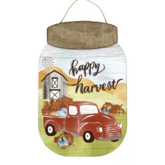 Unbranded | Wall Decor | Autumn Fall Mason Jar Happy Harvest Red Truck ...